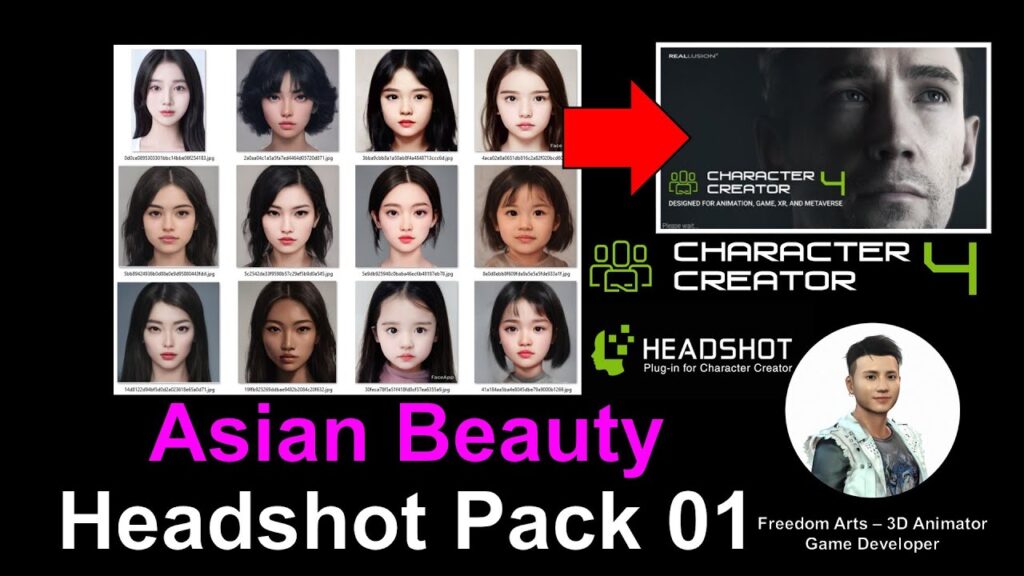 Asian Beauty Headshot Pack 01 - Character Creator 4 - High Quality ...