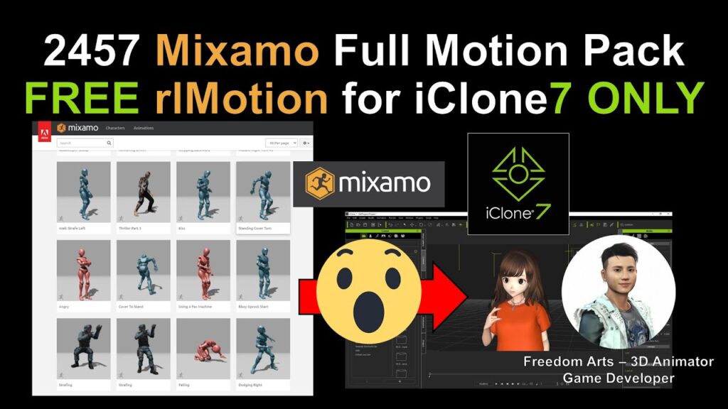 FREE Mixamo full motion pack for iClone 7, totally 2457 rlMotion ...